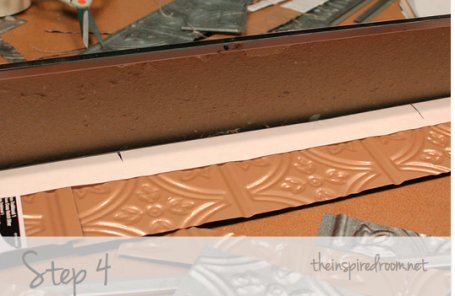DIY Faux Tin Ceiling Tile Back Splash - The Inspired Room