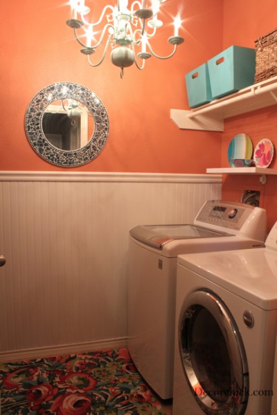 Orange Laundry Room Makeover {Decor Chick} - The Inspired Room