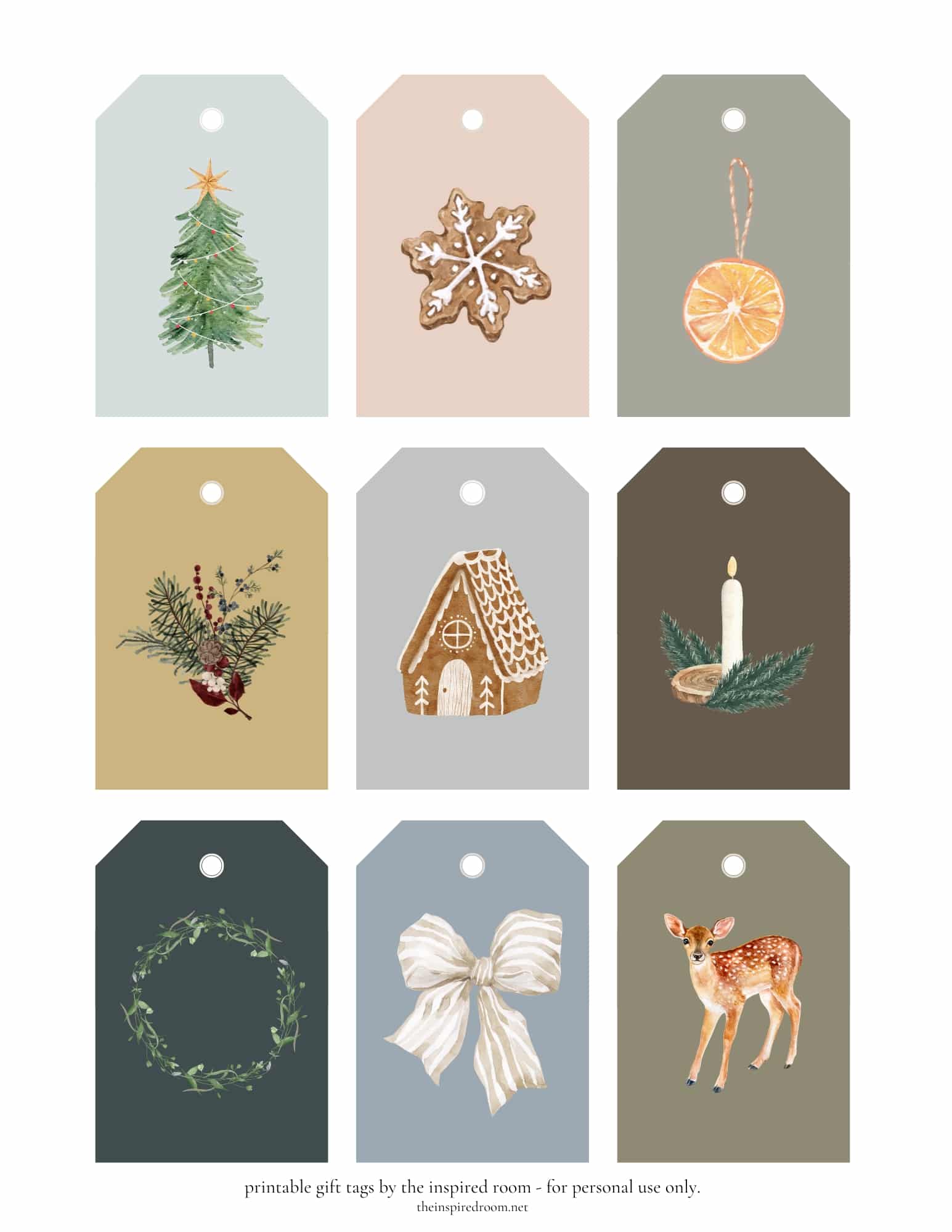 Christmas Gift Tags (4 Free Printable Downloads) - The Inspired Room